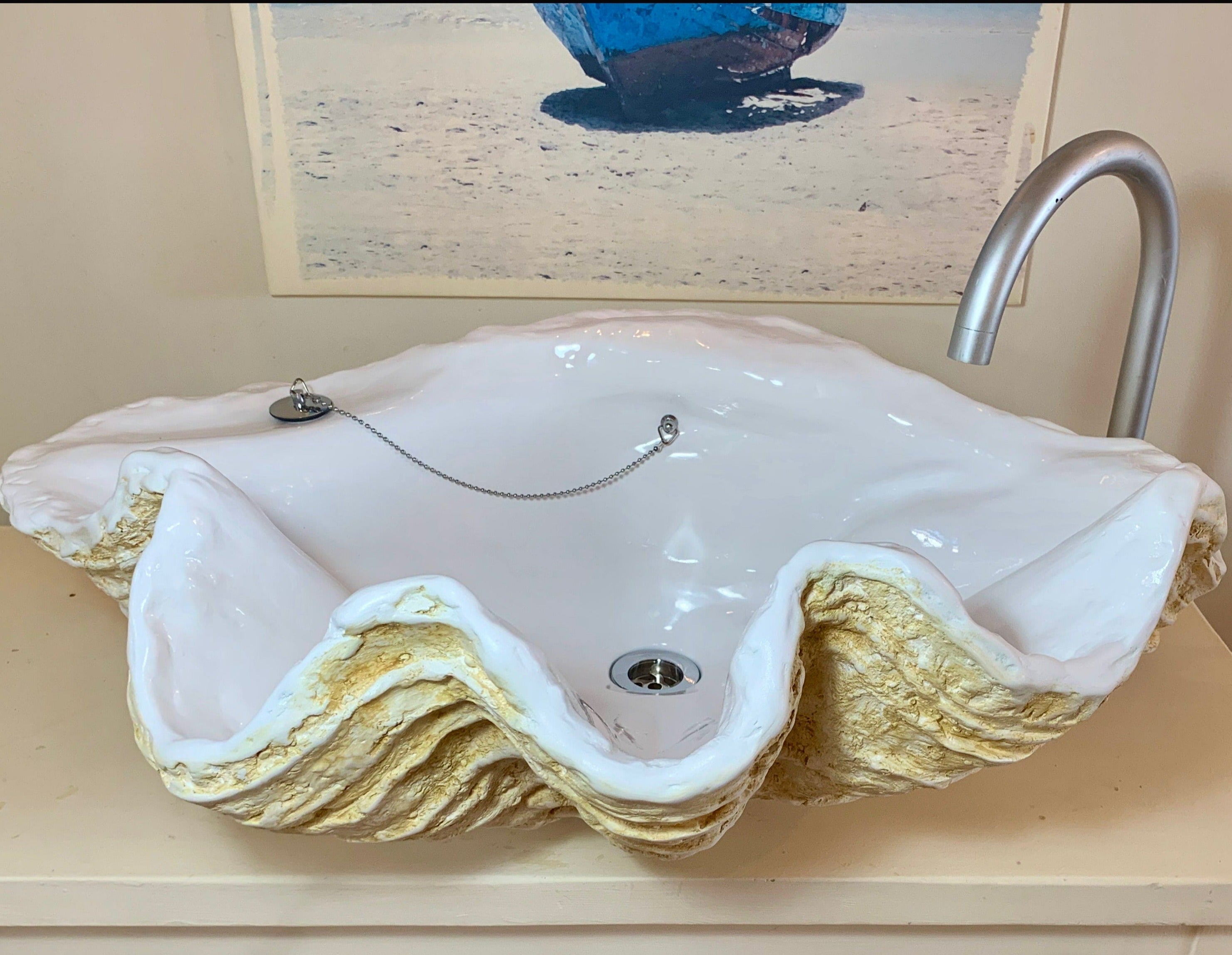 Large Clam Shell Sink in Caramel – teemorrisshells